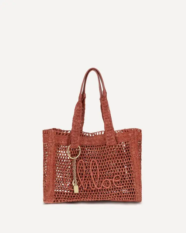 Chloé East-west Summer Banana Raffia Tote Bag - Brown