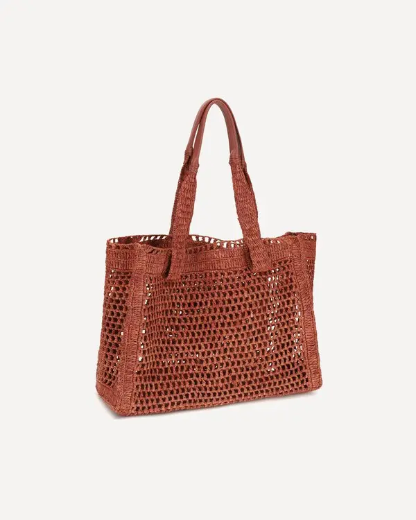 Chloé East-west Summer Banana Raffia Tote Bag