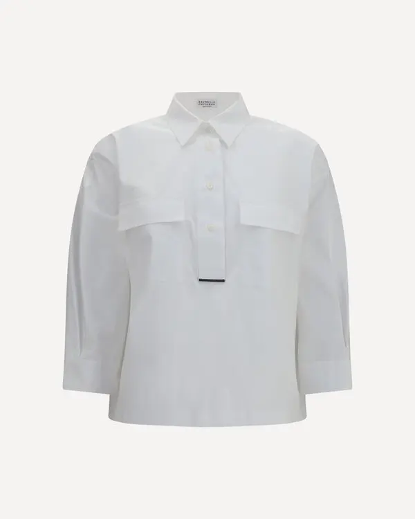Brunello Cucinelli Cotton Hirt With Monili Detail