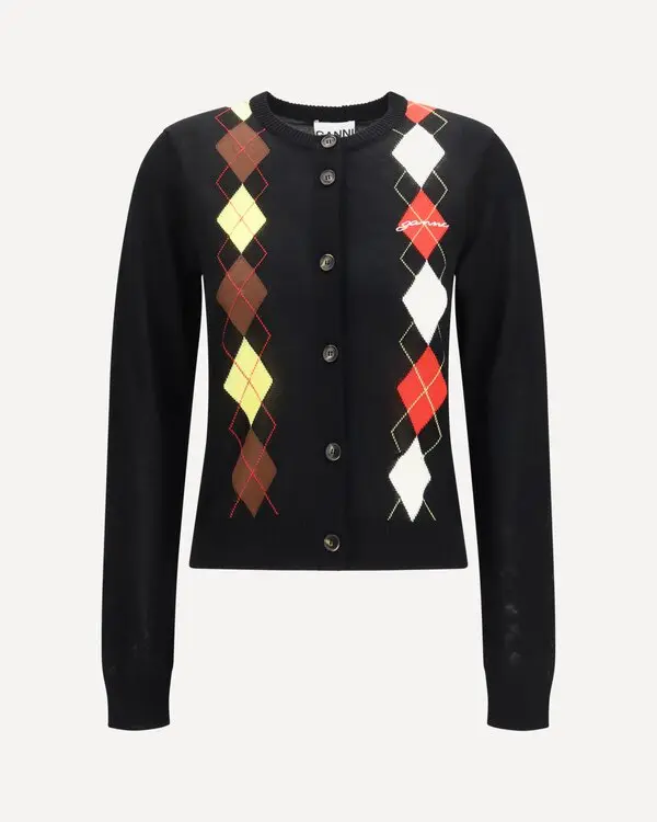 GANNI Diamond-pattern Cardigan
