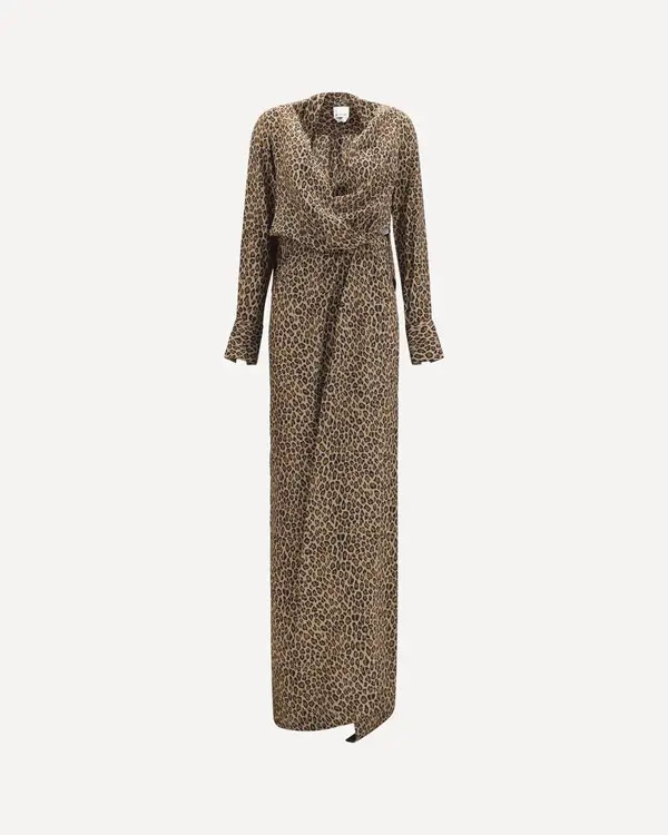 SA SU PHI Leopard-print Crêpe De Chine Maxi Dress