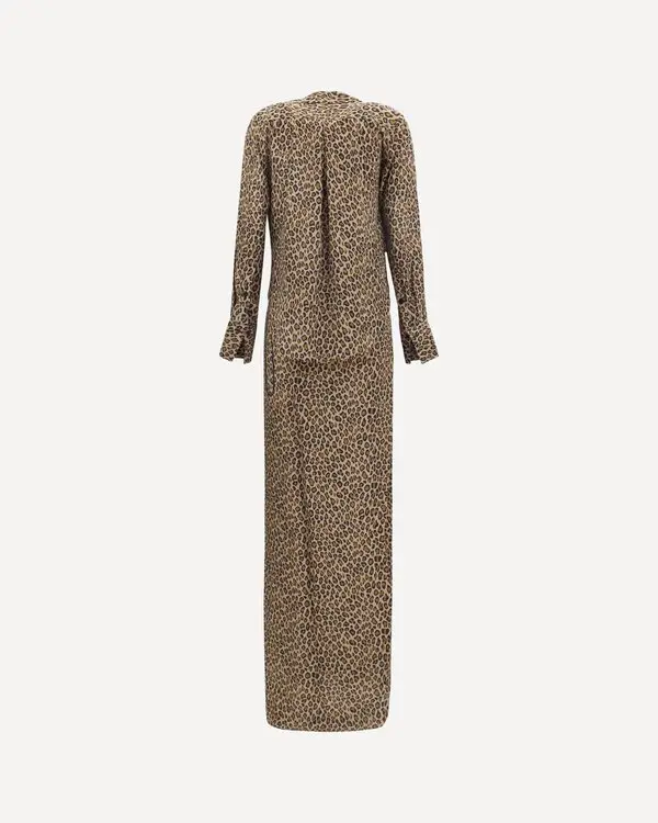 SA SU PHI Leopard-print Crêpe De Chine Maxi Dress