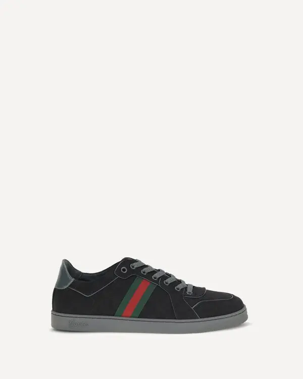 Gucci Stretch Gg Fabric Sneakers With Web Stripe Detail - Black