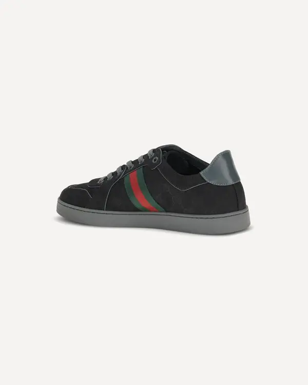 Gucci Stretch Gg Fabric Sneakers With Web Stripe Detail