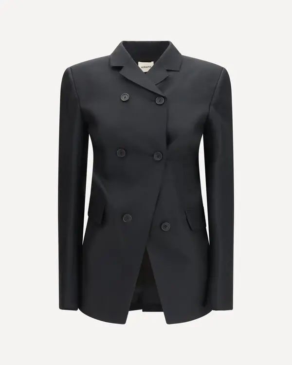Khaite Rolo Double-breasted Silk And Wool Blazer