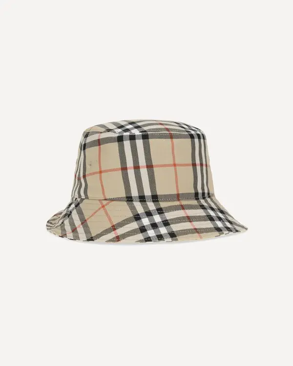 Burberry Check Cotton Bucket Hat Ale
