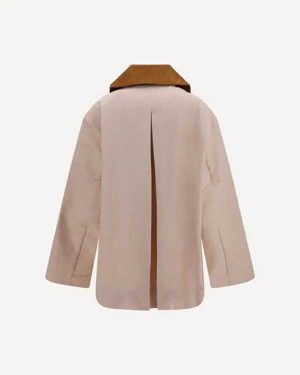 GANNI Twill Jacket With Suede Details