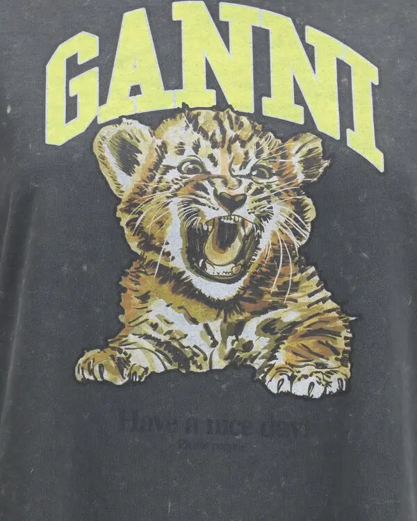GANNI Long-sleeve Tiger Print T-shirt
