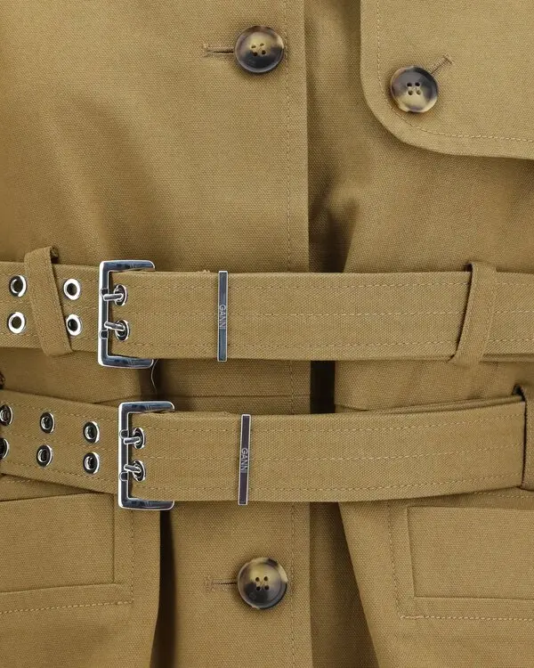 GANNI Canvas Jacket With Double Belt