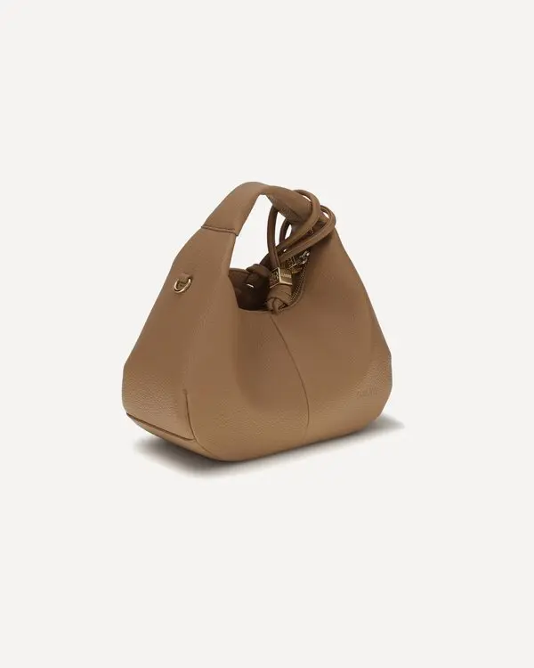 GANNI Textured Hobo Handbag - Beige