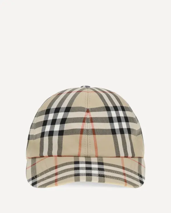 Burberry Check Cotton Baeball Cap - Beige