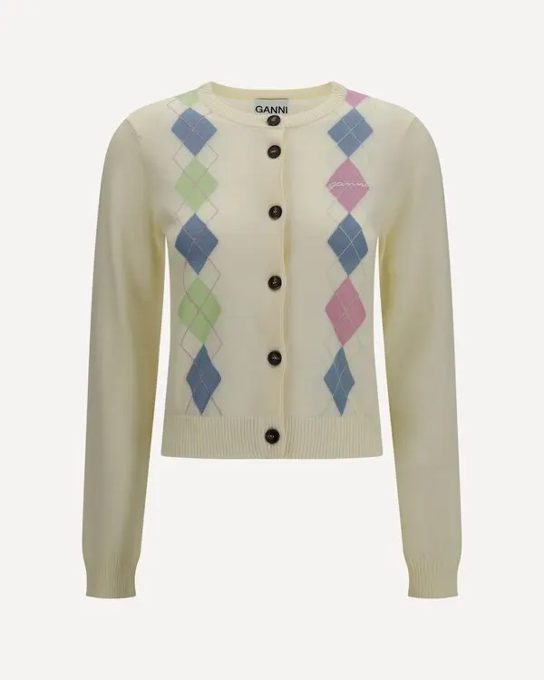 GANNI Diamond-pattern Cardigan Femae