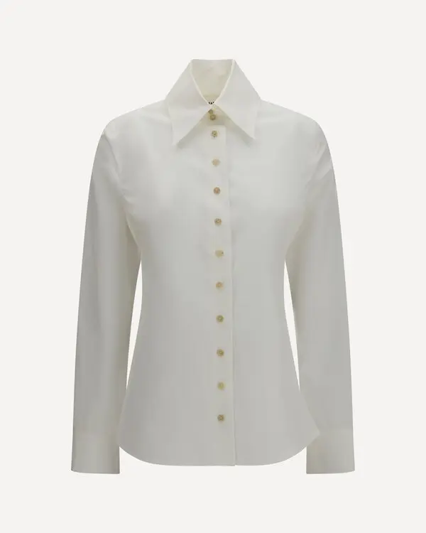 Khaite Ivy High-neck Shirt - White