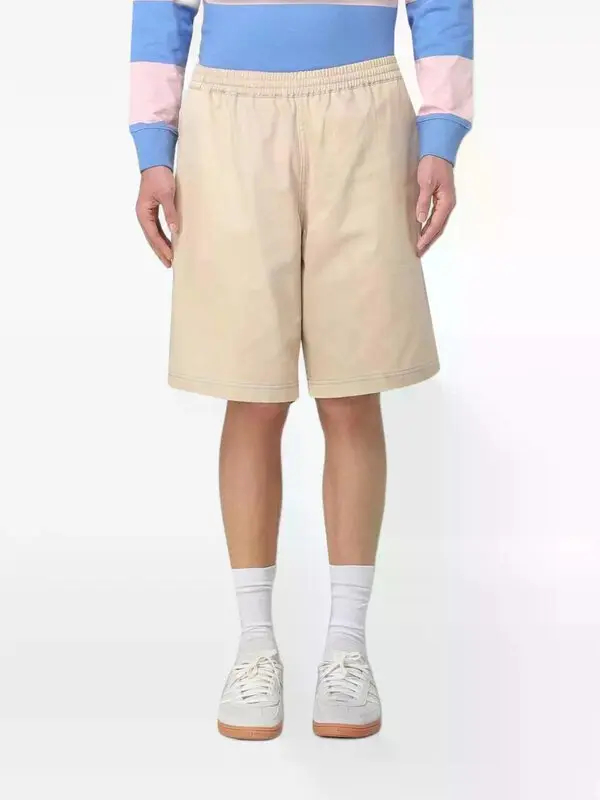 BONSAI Elasticated Waist Cotton Shorts - Neutrals