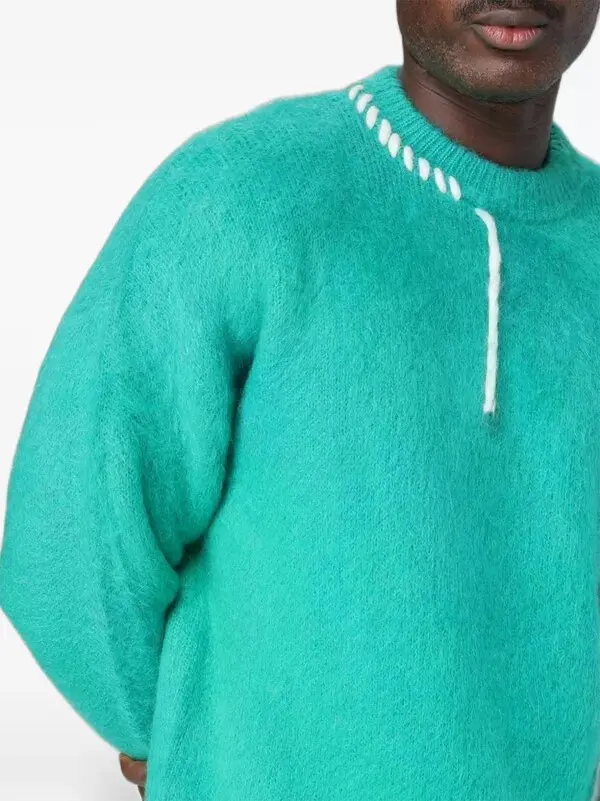 BONSAI Mohair-blend Sweater With Contrast Stitching