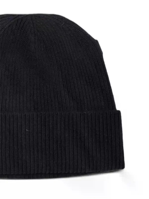 Emporio Armani Ribbed Knit Logo Patch Beanie