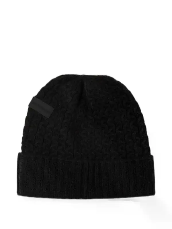 Emporio Armani Cable-knit Beanie Hat - Black