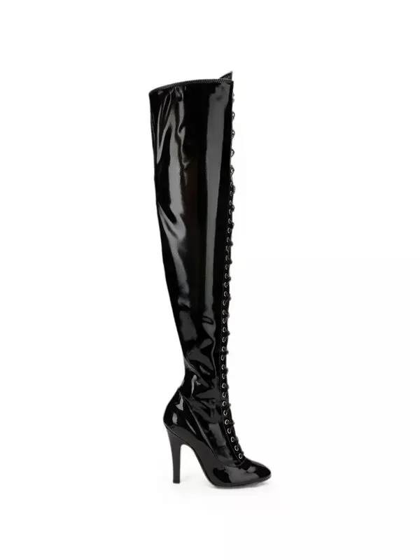 Moschino Lace-up Thigh High Boots