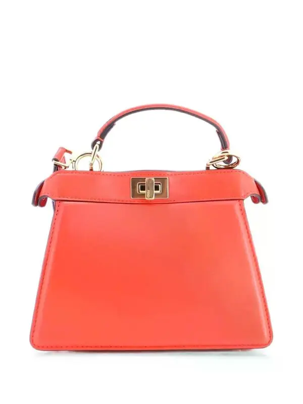 Fendi Peekaboo Iseeu Petite Leather Crossbody Bag - Red