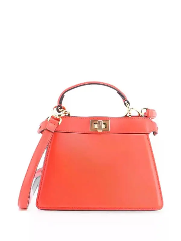 Fendi Peekaboo Iseeu Petite Leather Crossbody Bag - Red