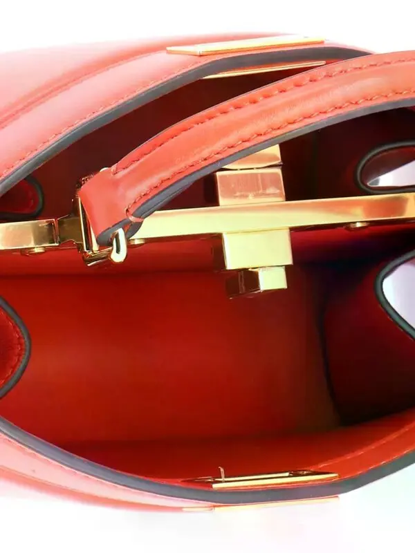 Fendi Peekaboo Iseeu Petite Leather Crossbody Bag - Red