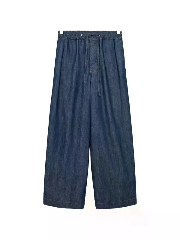 Loewe Drawstring Chambray Trousers - Blue