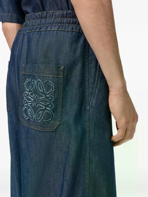 Loewe Drawstring Chambray Trousers