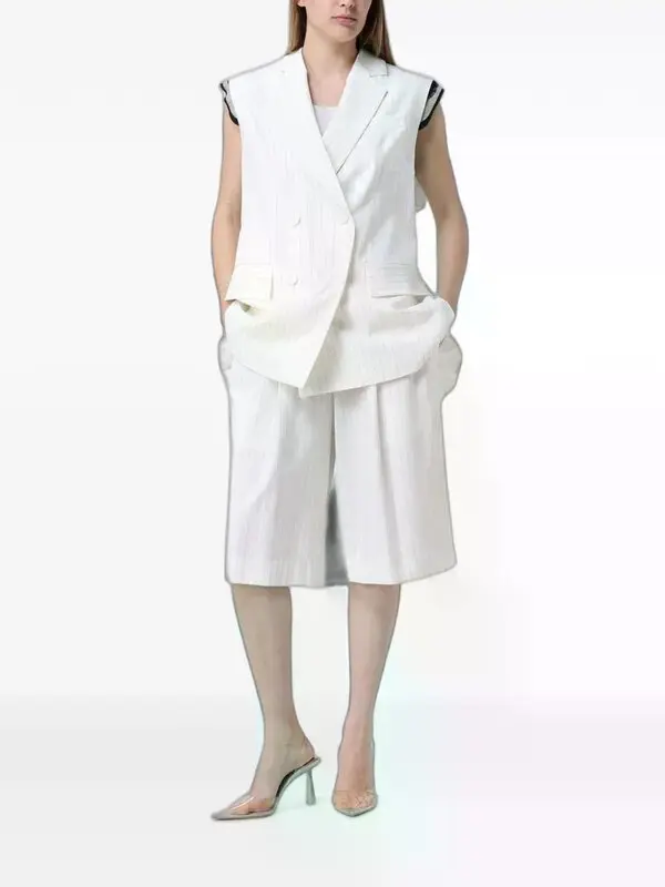 MEIMEIJ Pinstriped Pleated Shorts