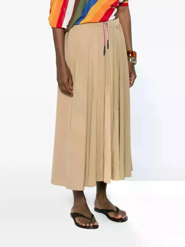 CARLA G. Flared Drawstring Waist Skirt