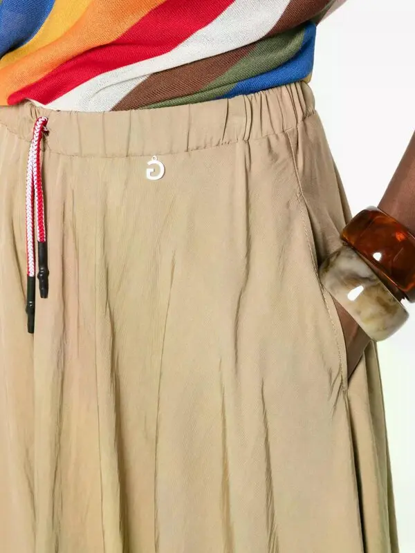 CARLA G. Flared Drawstring Waist Skirt