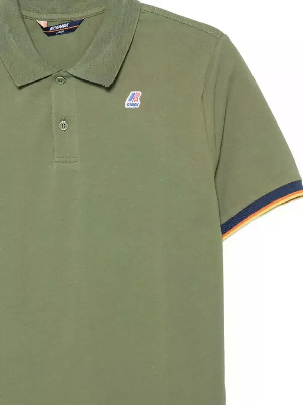 K-WAY Vincent Logo-patch Striped-trim Polo Shirt