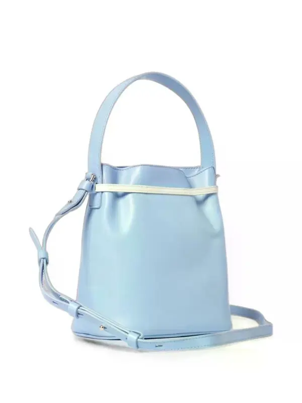 FERRAGAMO Leather Bucket Bag With Bow Detail - Blue