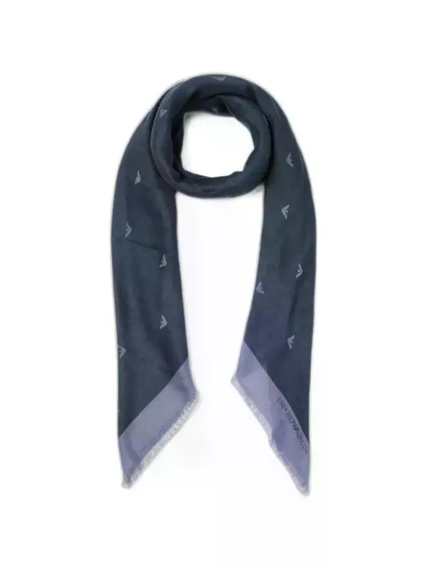 Emporio Armani Eagle Jacquard Scarf - Blue