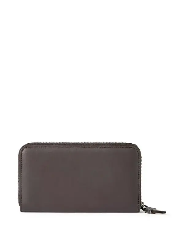 Brunello Cucinelli Calfskin Wallet With Shiny Zipper Pull
