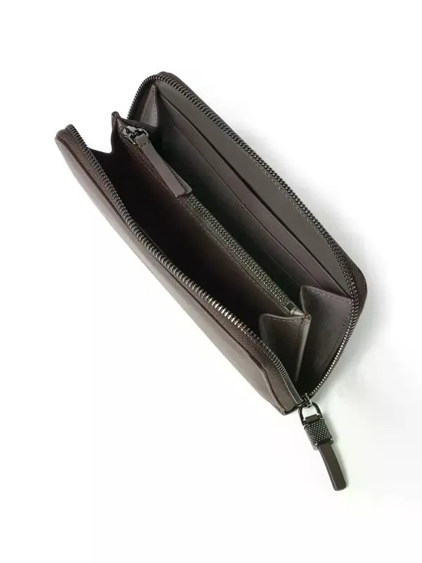 Brunello Cucinelli Calfskin Wallet With Shiny Zipper Pull