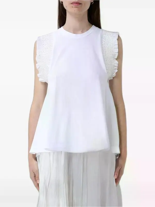 MEIMEIJ Ruffled Smocked T-shirt - White