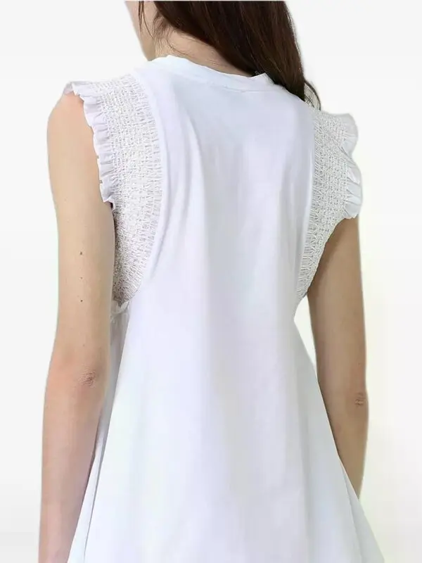 MEIMEIJ Ruffled Smocked T-shirt - White