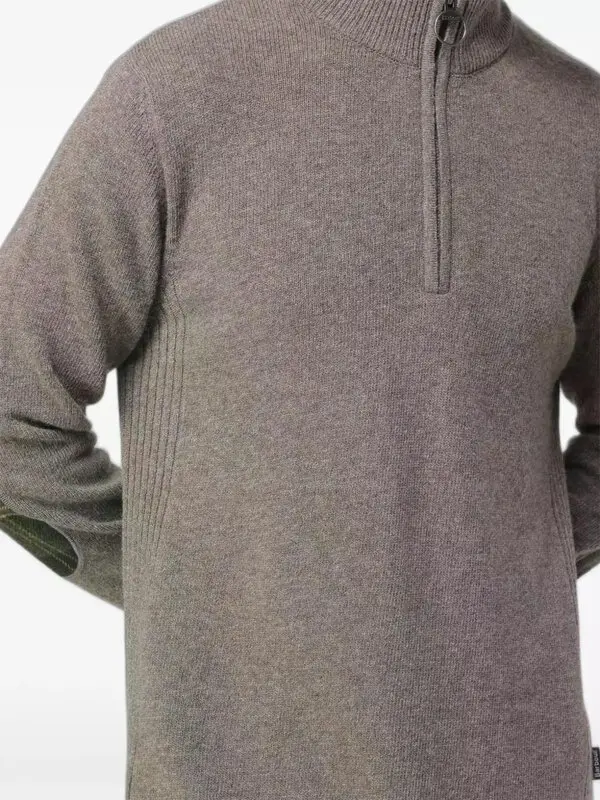 Barbour Tartan-patch Half-zip Sweater