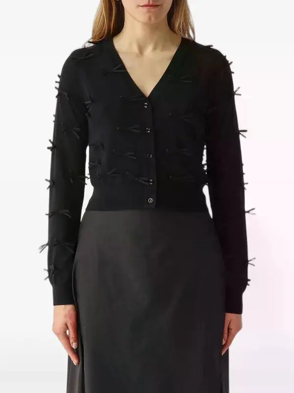 MEIMEIJ Bow-embellished Cardigan - Black