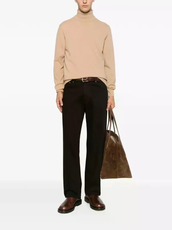 SERGIO MORETTI FIRENZE Beige Knitted Turtleneck Sweater
