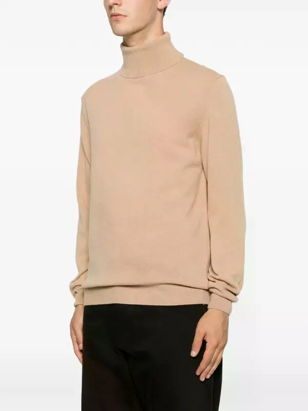 SERGIO MORETTI FIRENZE Beige Knitted Turtleneck Sweater