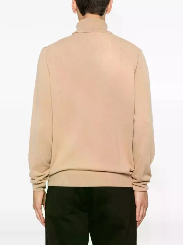 SERGIO MORETTI FIRENZE Beige Knitted Turtleneck Sweater