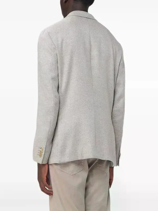 Zegna Chevron-pattern Single-breasted Blazer