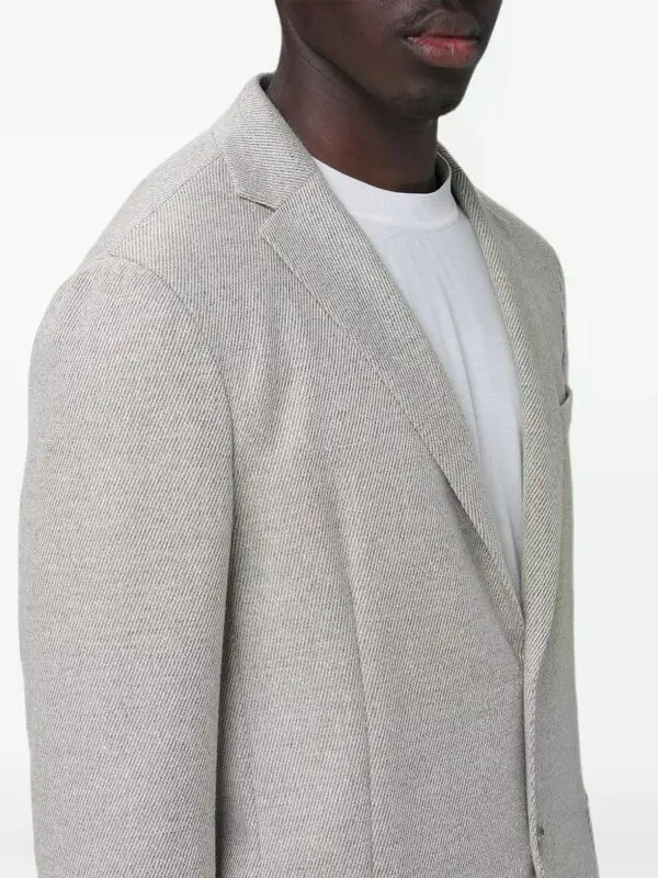 Zegna Chevron-pattern Single-breasted Blazer
