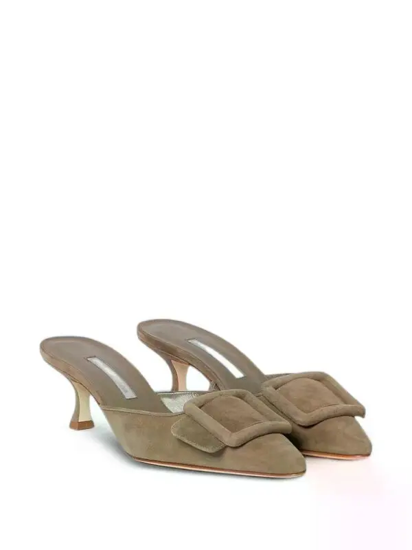 Manolo Blahnik Maysale Suede Mules