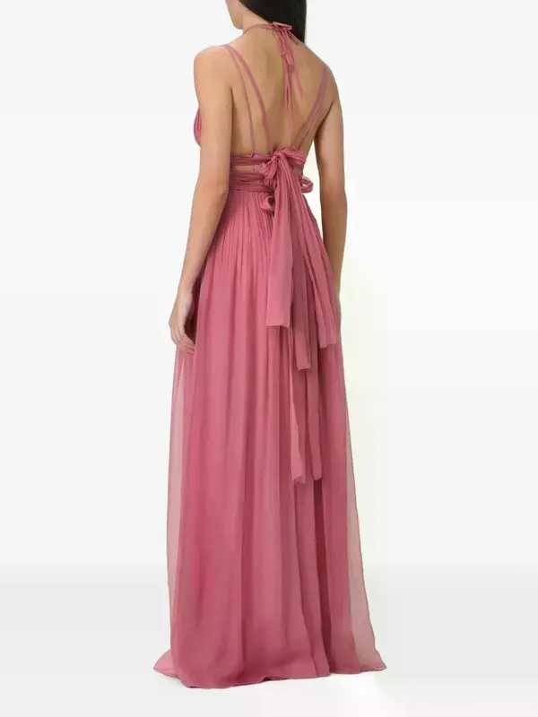 Alberta Ferretti Pleated Ring-detail Dress