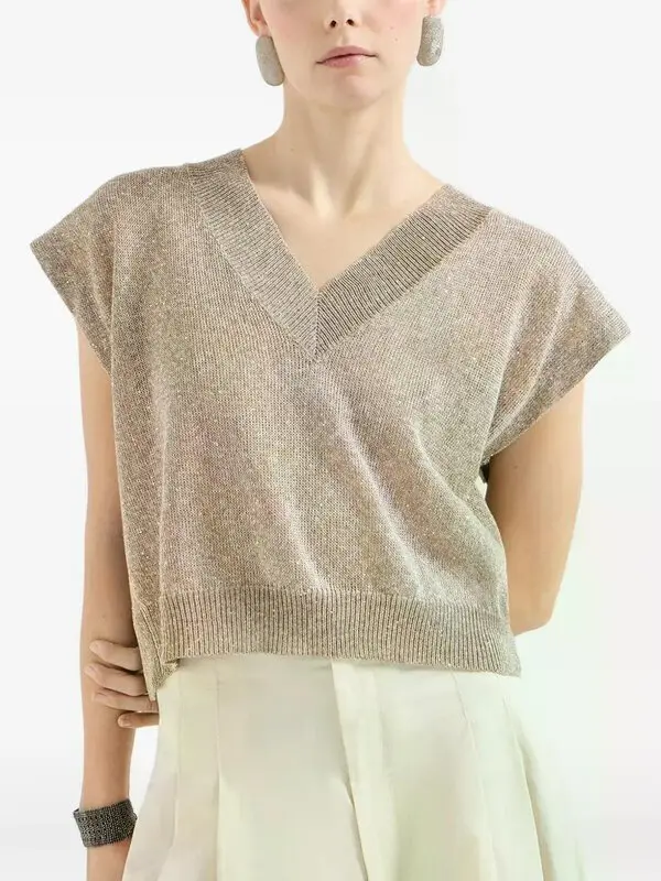 Brunello Cucinelli Embellished V-neck Vest