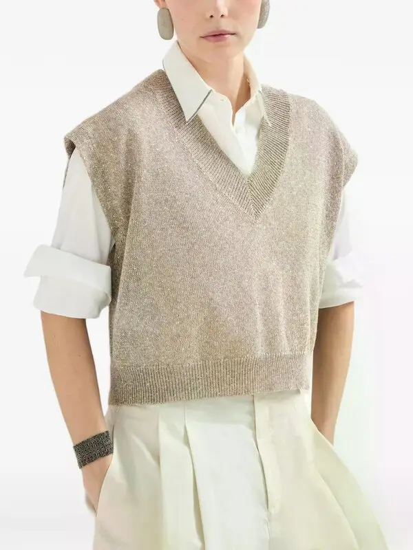 Brunello Cucinelli Embellished V-neck Vest
