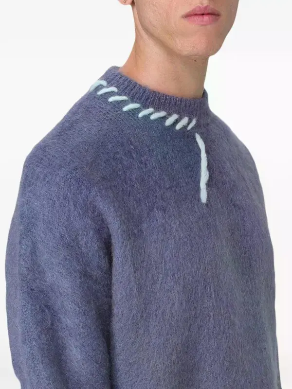 BONSAI Contrast Stitch Mohair Blend Sweater