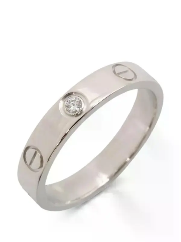 Cartier 18kt White Gold Diamond Engraved Love Ring